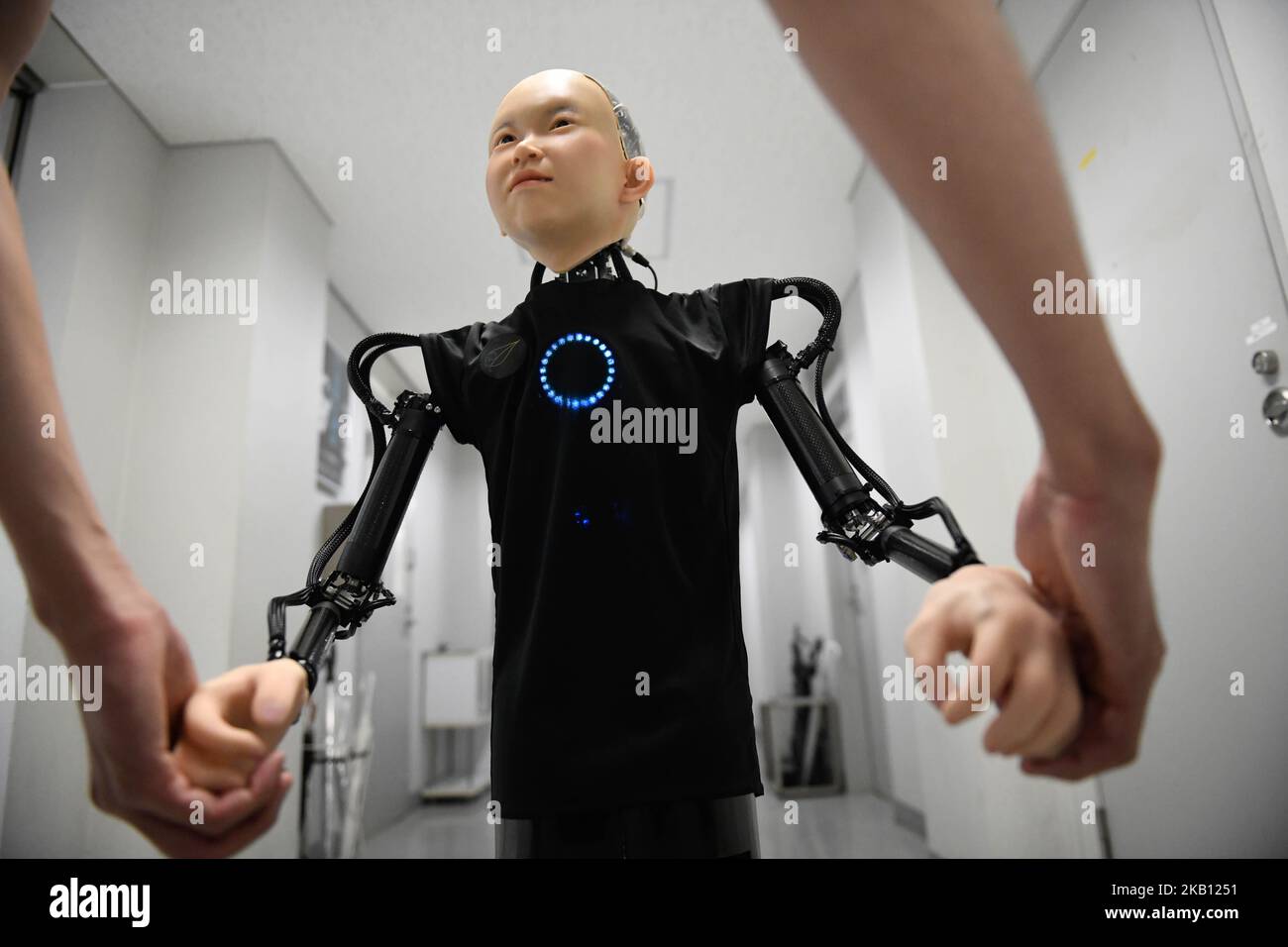 In this photo taken on September 13, 2018 shows the hand of child ...