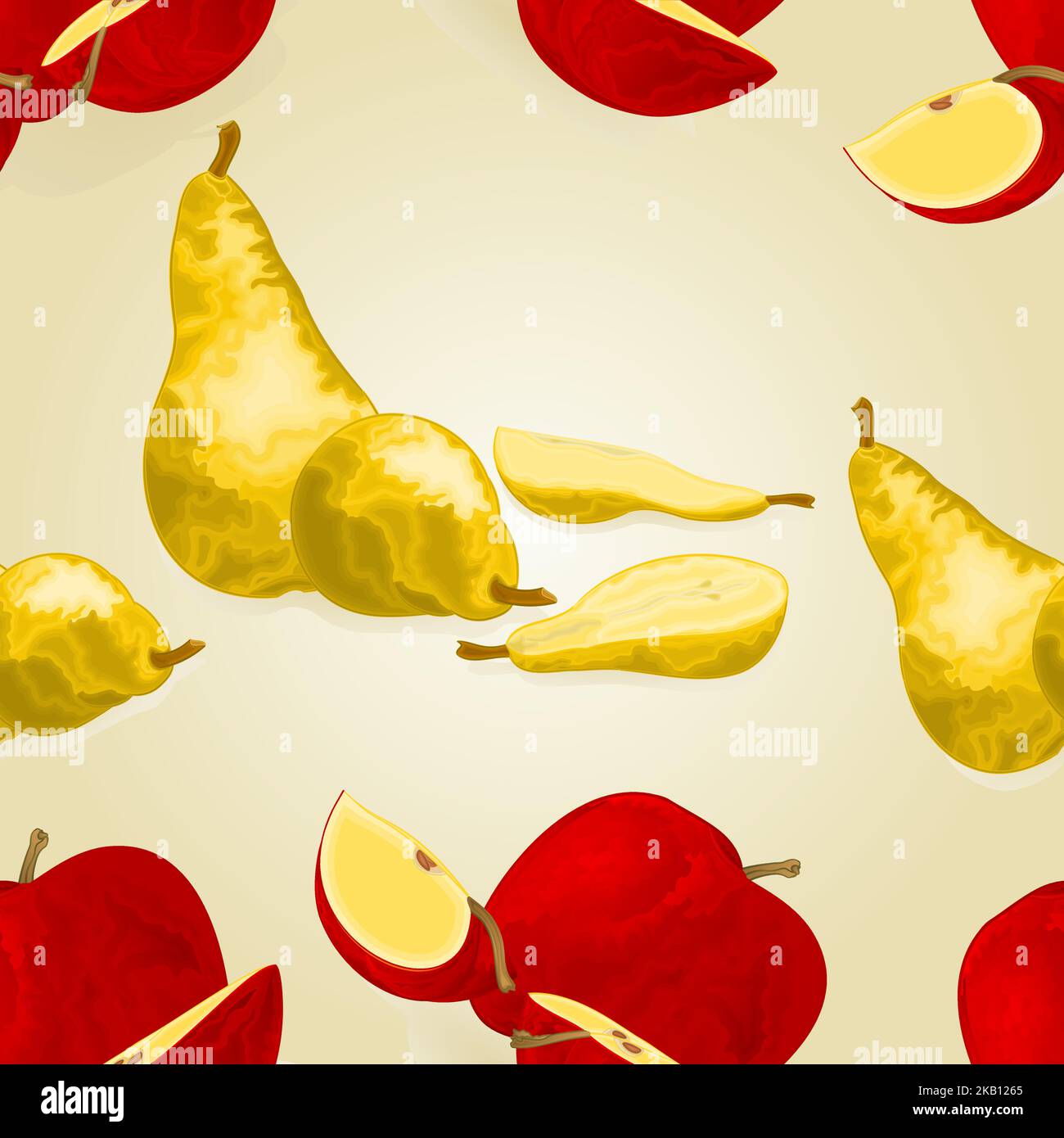 Seamless texture red apple and ripe yellow pear fruit healthy lifestyle ...