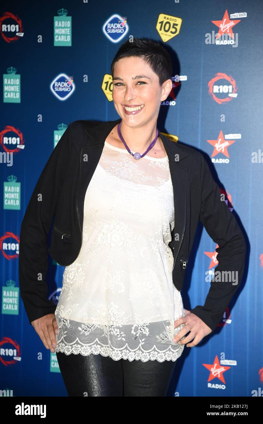 Chiara Papanicolaou during the Mediaset group radio program show ...