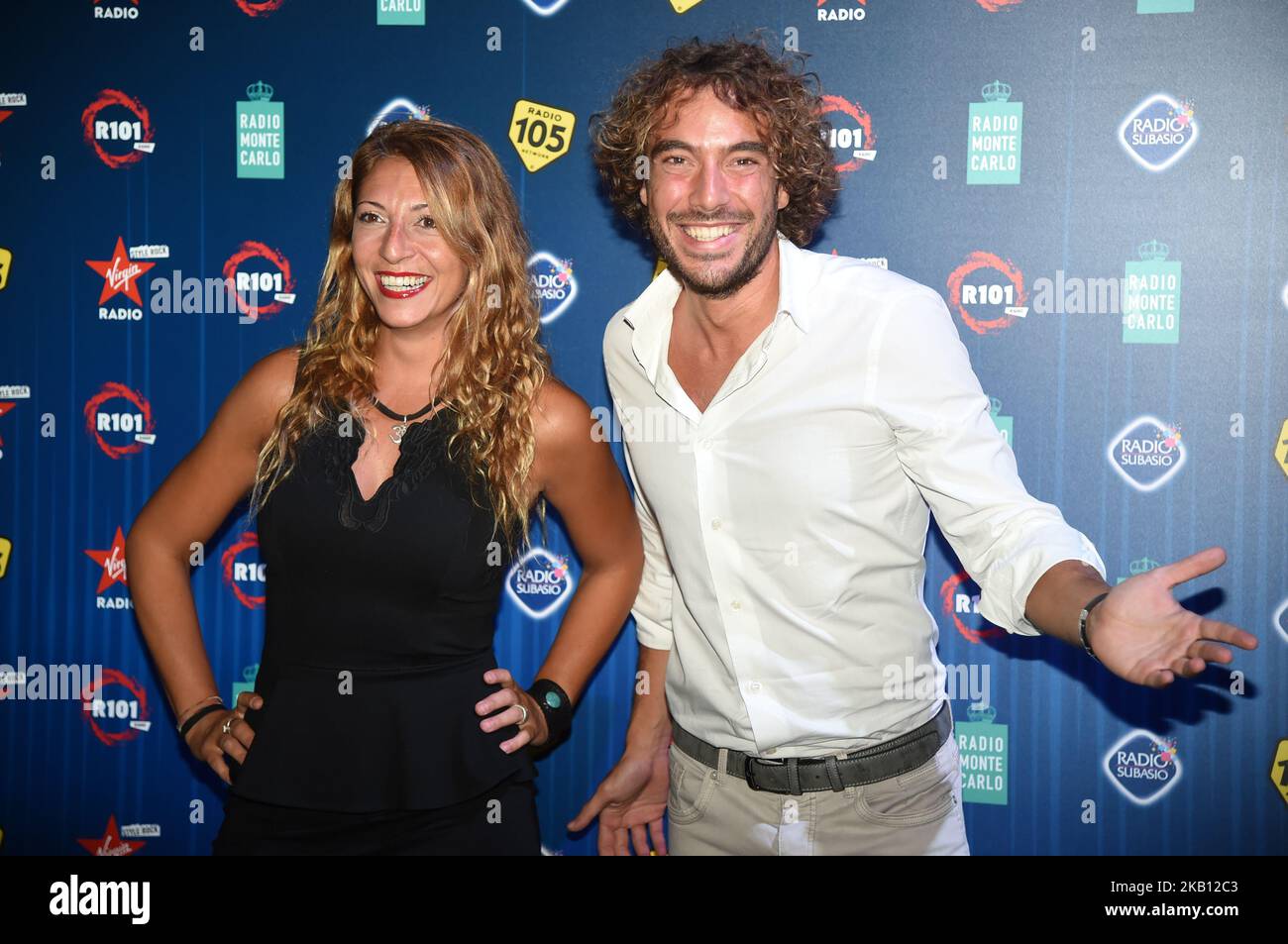 Francesca Bacinotti and Matteo di Palma of R101 during the Mediaset ...
