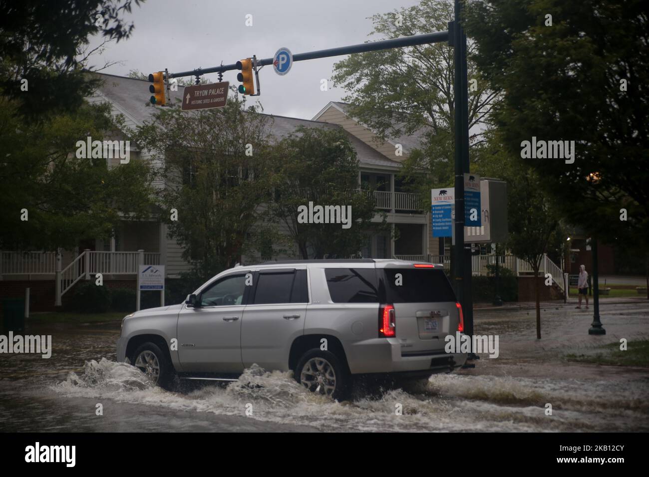 Flooding is seen nearly sixteen hours before the landfall of Hurricane ...