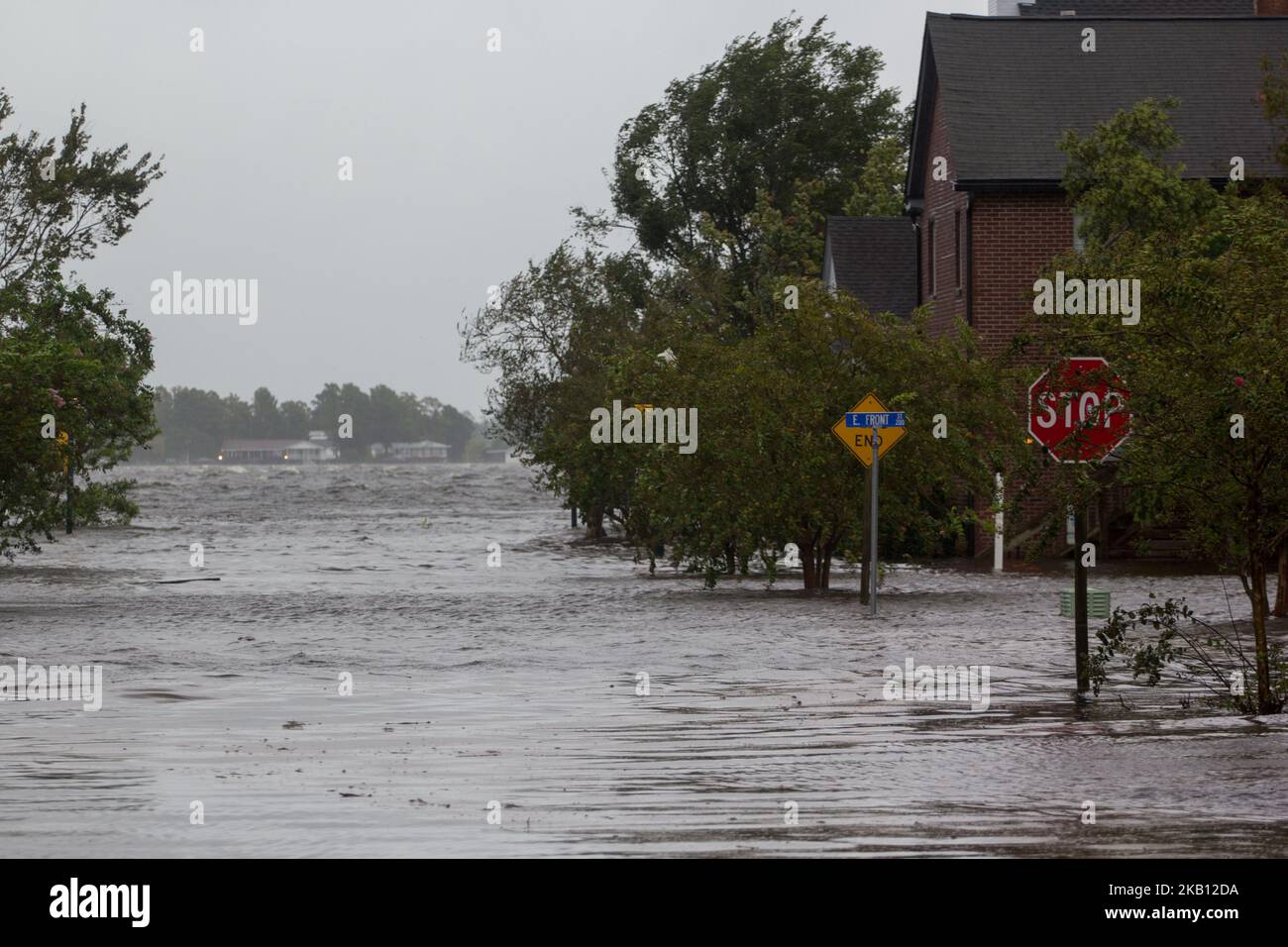 Flooding is seen nearly sixteen hours before the landfall of Hurricane ...