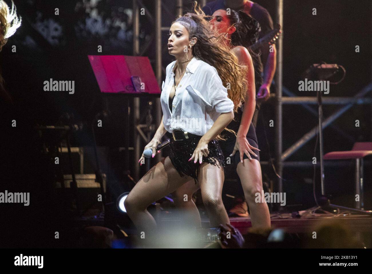 Eleni Foureira, a Greek singer-performer live on stage at the 83rd ...
