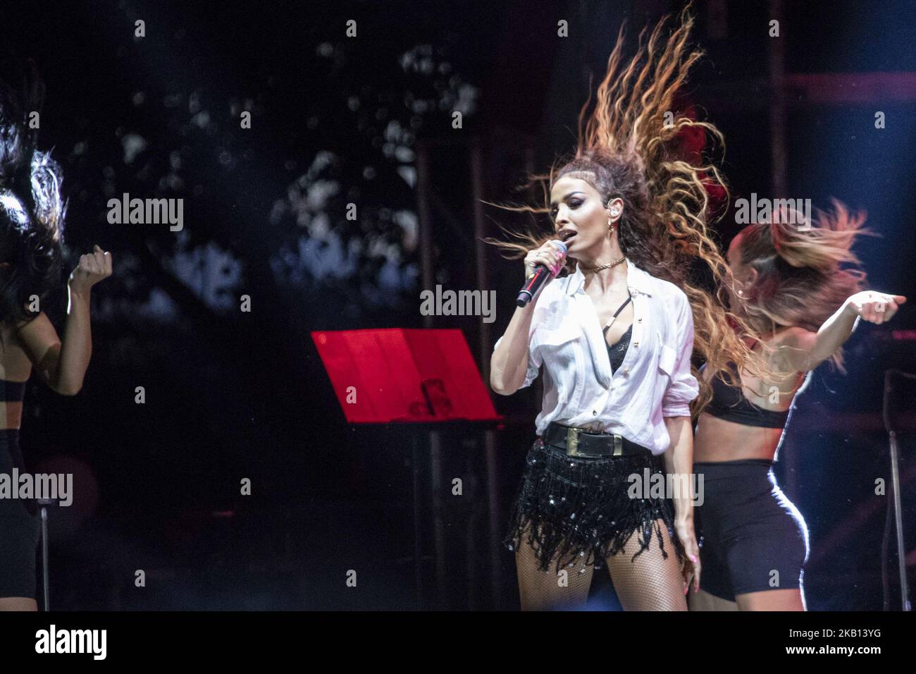 Eleni Foureira, a Greek singer-performer live on stage at the 83rd ...