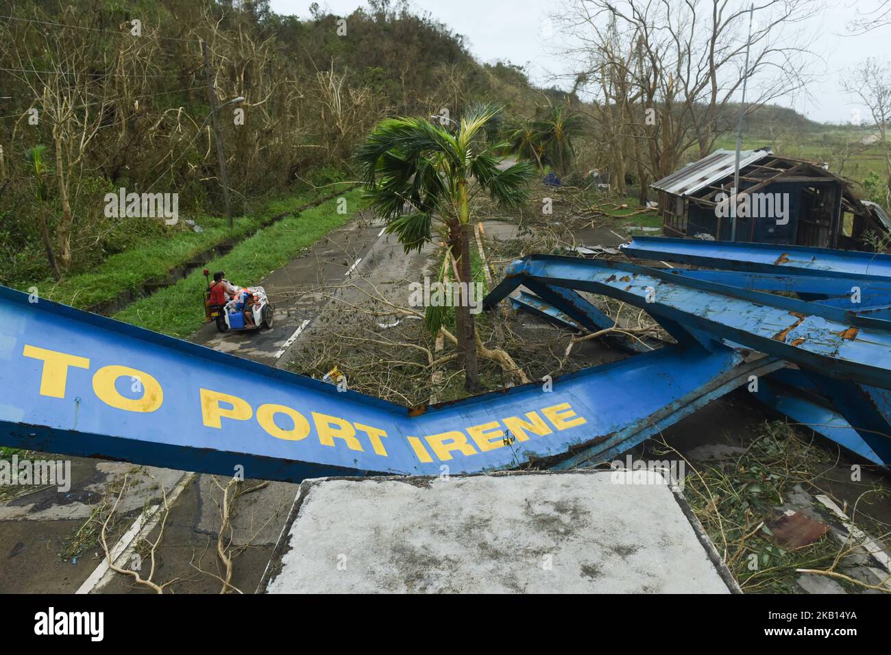 The arc of Port Irene in rubble at Sta. Ana town, Cagayan Province a ...