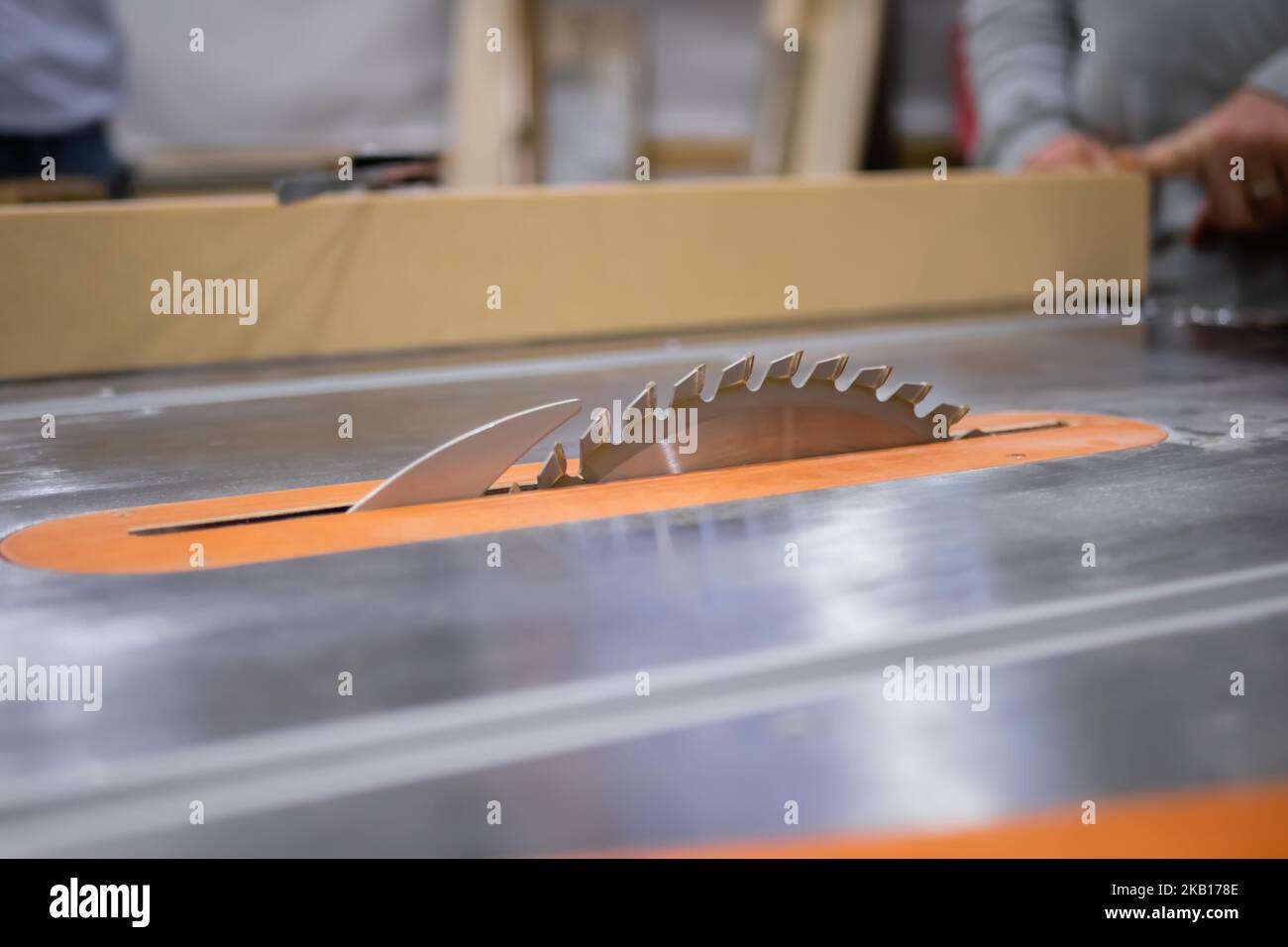 Modern industrial electric circular saw machine, carpenter equipment ...