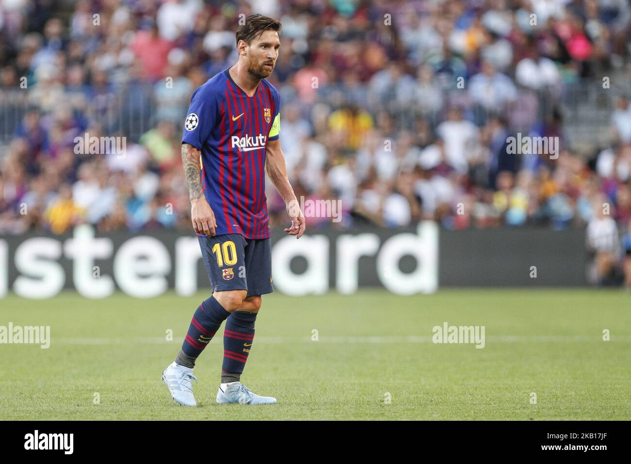 FC Barcelona forward Lionel Messi (10) during the UEFA Champions League ...