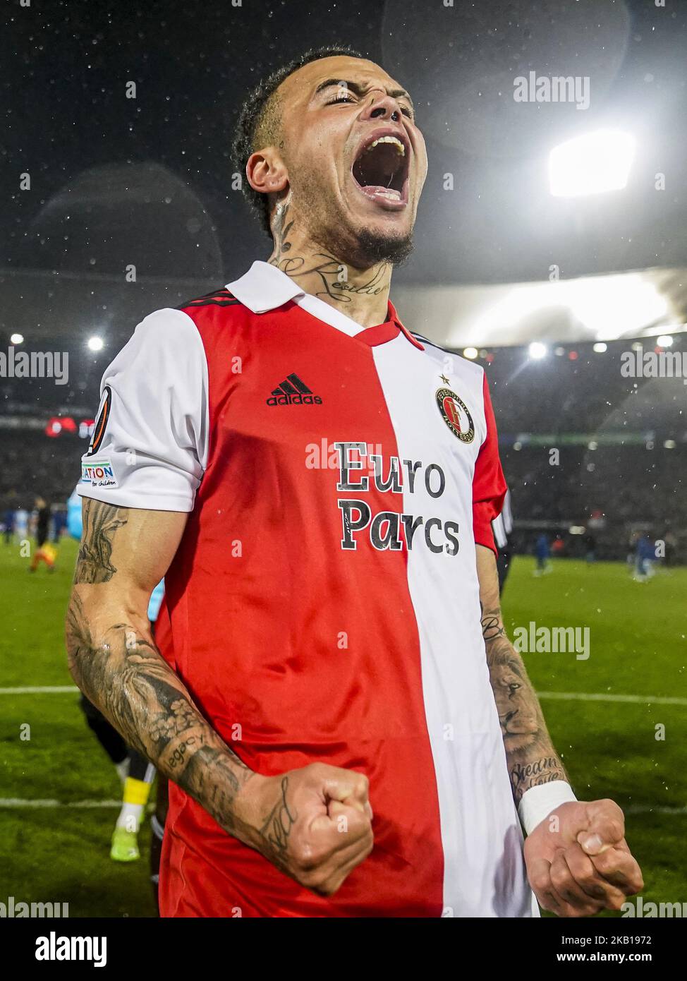 Rotterdam - Quilindschy Hartman of Feyenoord celebrates the win during ...