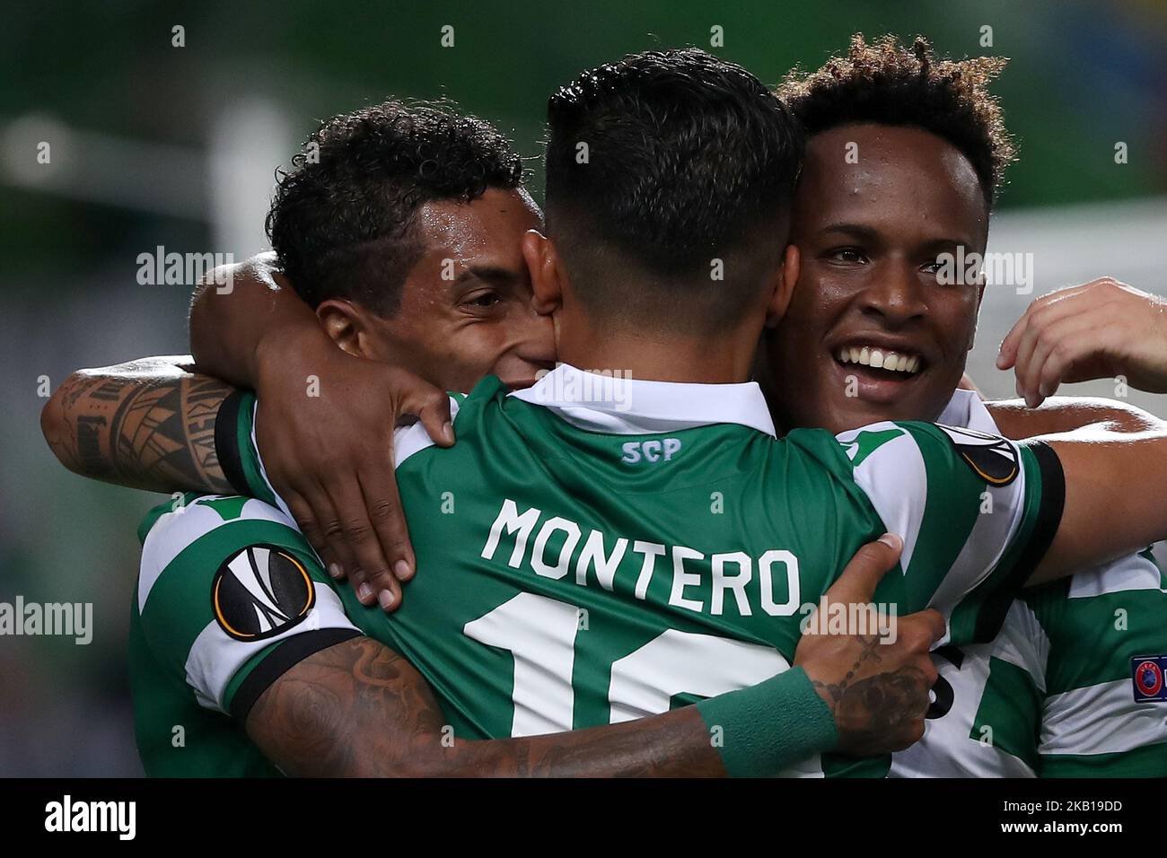 Sporting's forward Jovane Cabral from Cabo Verde (R ) celebrates after ...