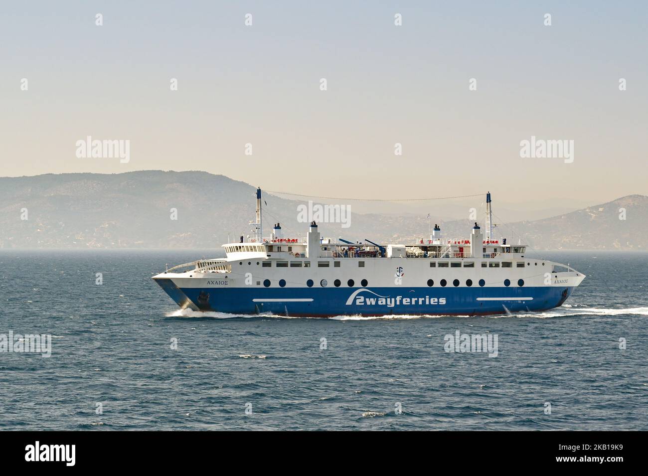 Piraeus, Athens, Greece - June 2022: Car ferry operated by 2way Ferries ...