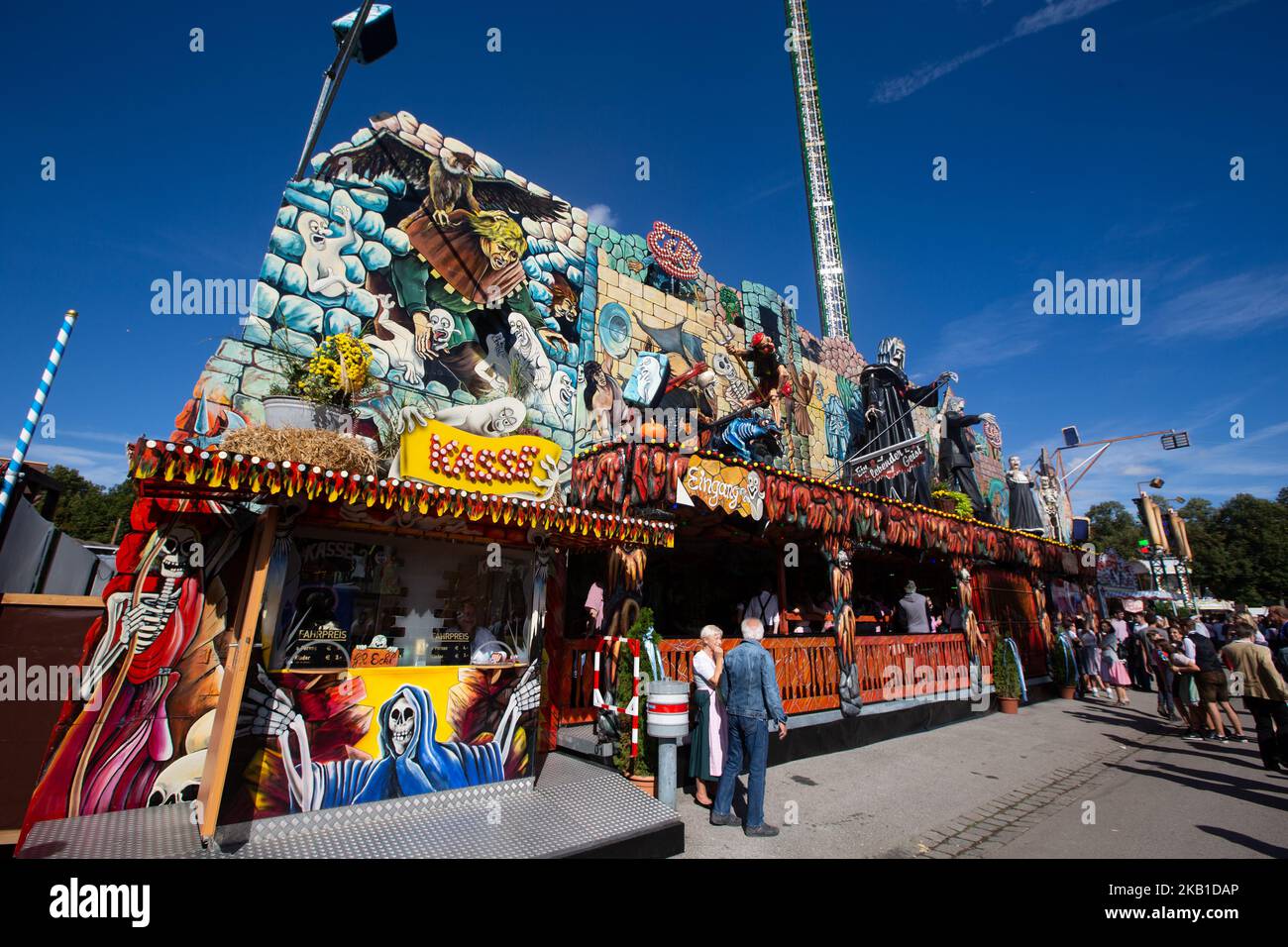 The Geisterbahn (ghost train) on day one of the Oktoberfest ceebrations ...