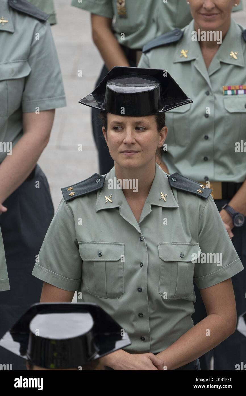 Spanish Civil Guard's policewomen stand guard during the commemorative ...