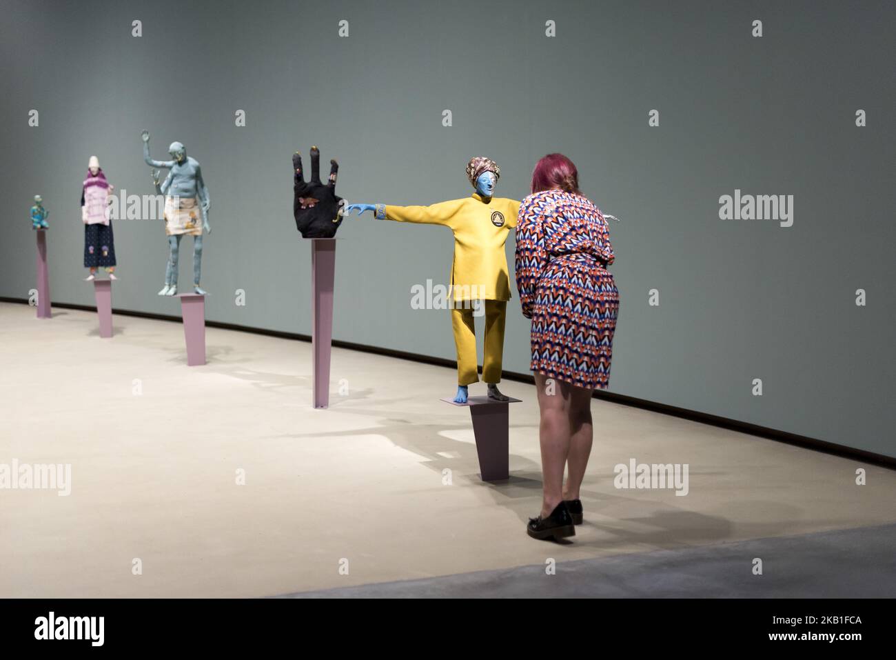 Artworks are displayed at The Curve, Barbican Centre during the ...