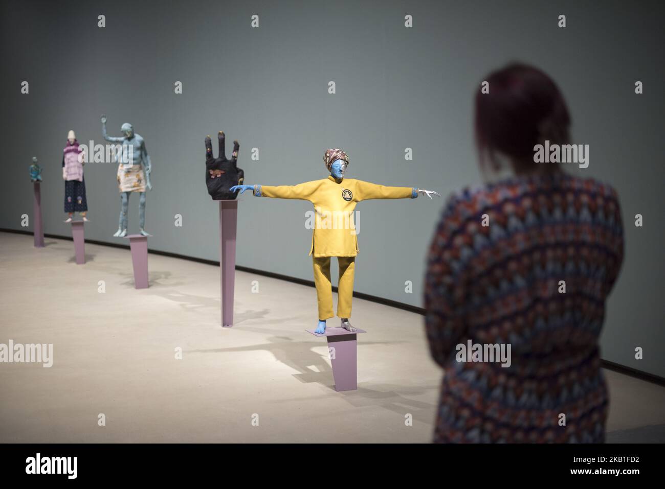 Artworks are displayed at The Curve, Barbican Centre during the ...