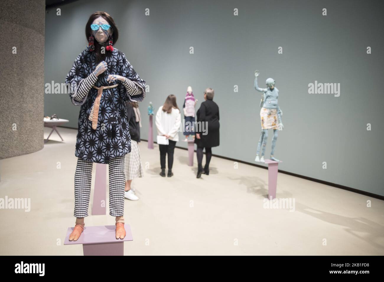 Artworks are displayed at The Curve, Barbican Centre during the ...