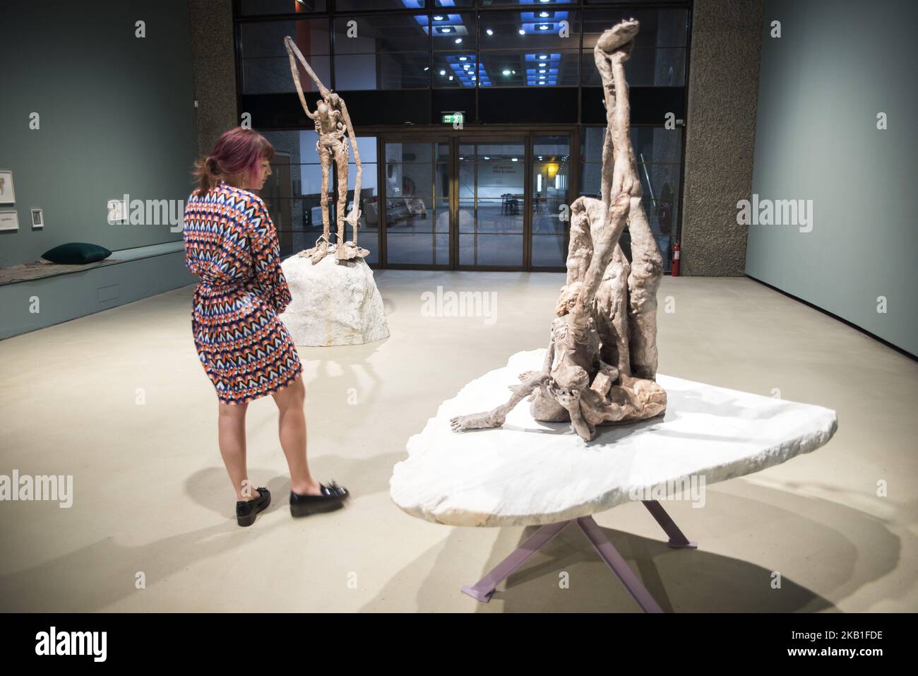 Artworks are displayed at The Curve, Barbican Centre during the ...