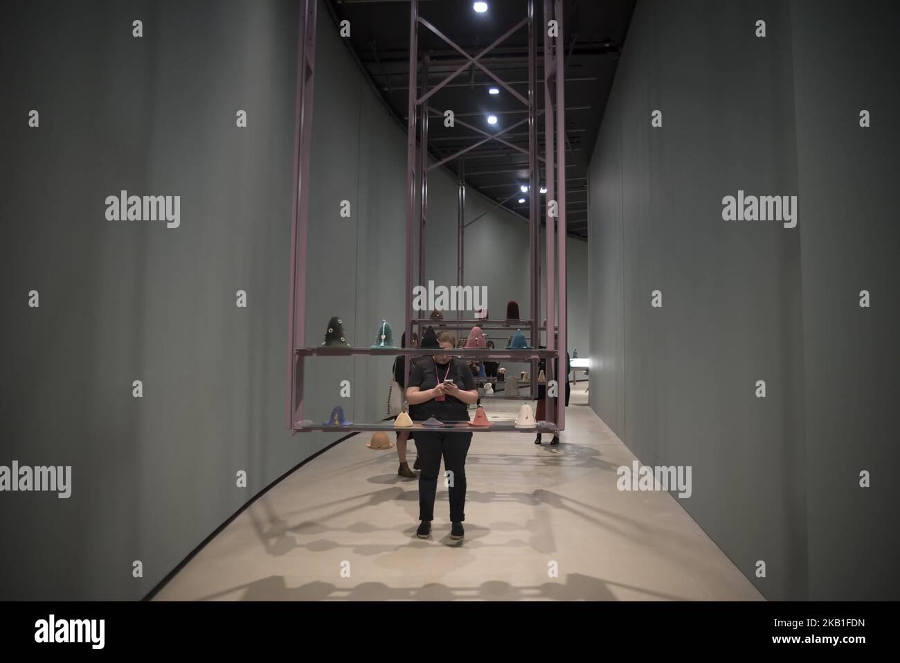Artworks are displayed at The Curve, Barbican Centre during the ...