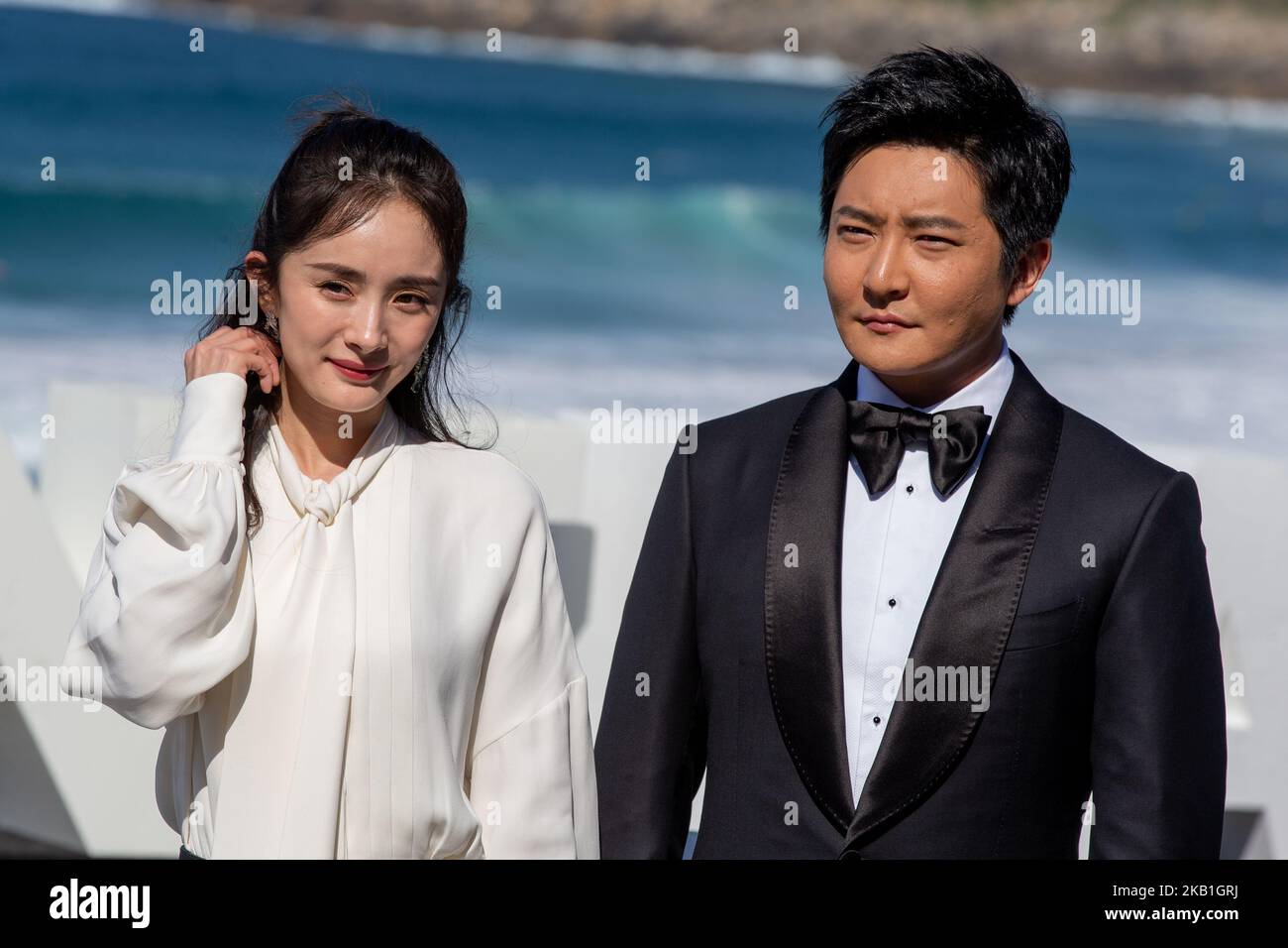 (L-R) Actress Mi Yang and actor Jingfei Guo attends 'Bao Bei Er (Baby ...