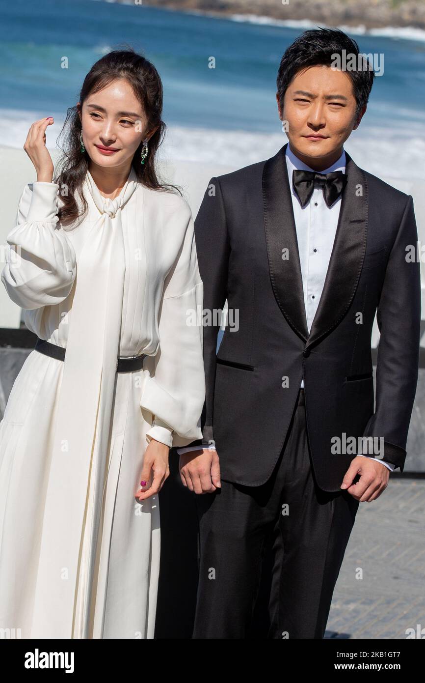 (L-R) Actress Mi Yang and actor Jingfei Guo attends 'Bao Bei Er (Baby ...