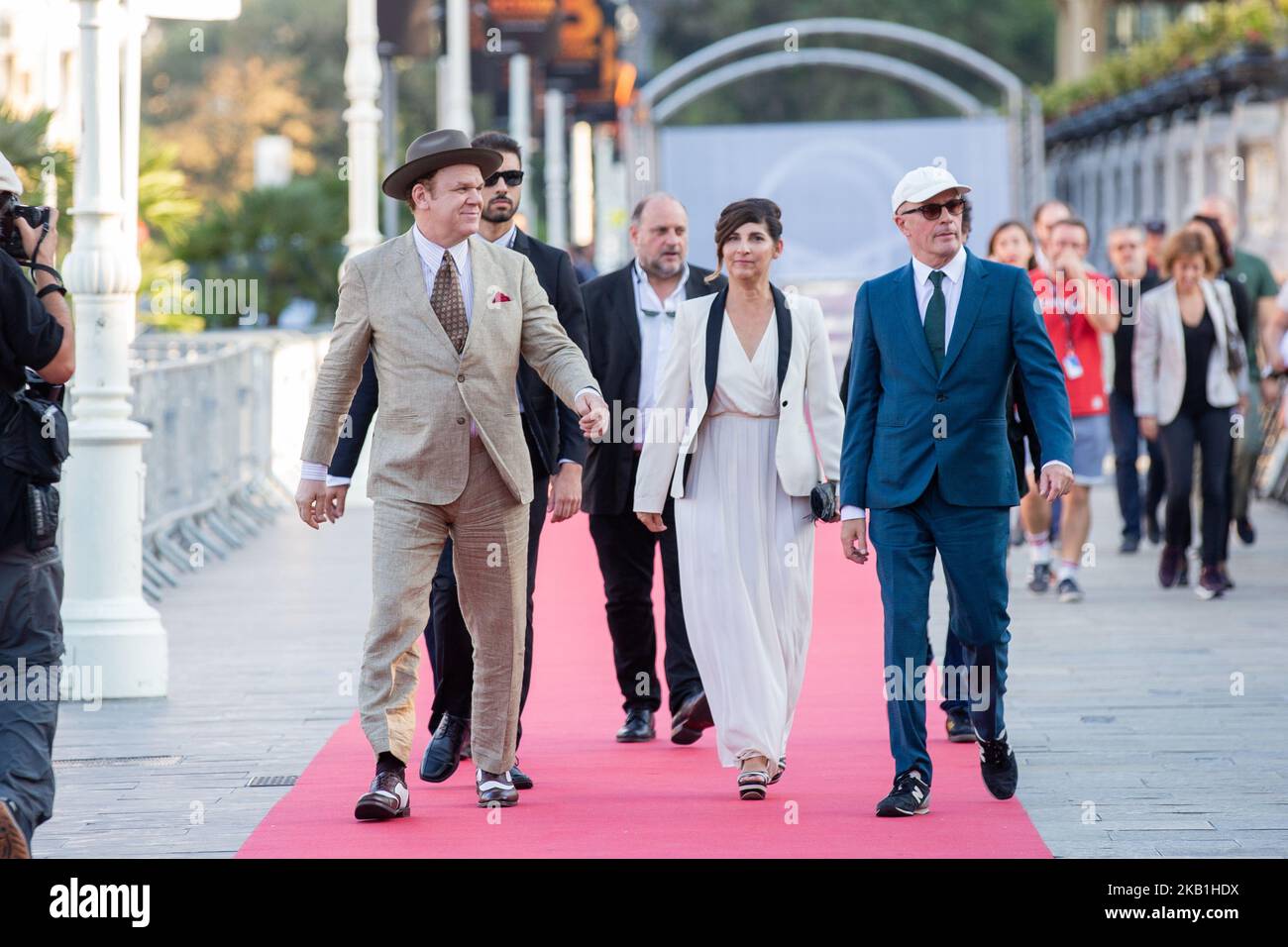 US actor John C. Reilly (L), his wife Alison Dickey (C) and French ...