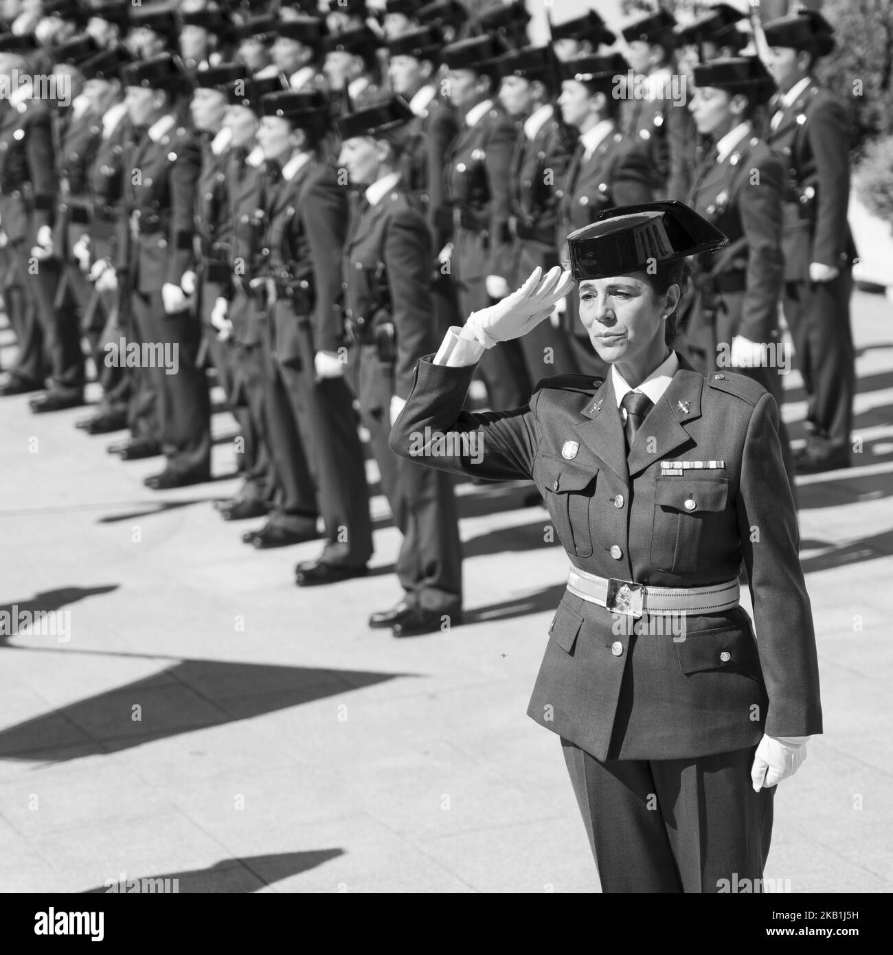 Women of the Civil Guard during the act of recognition of the Civil ...