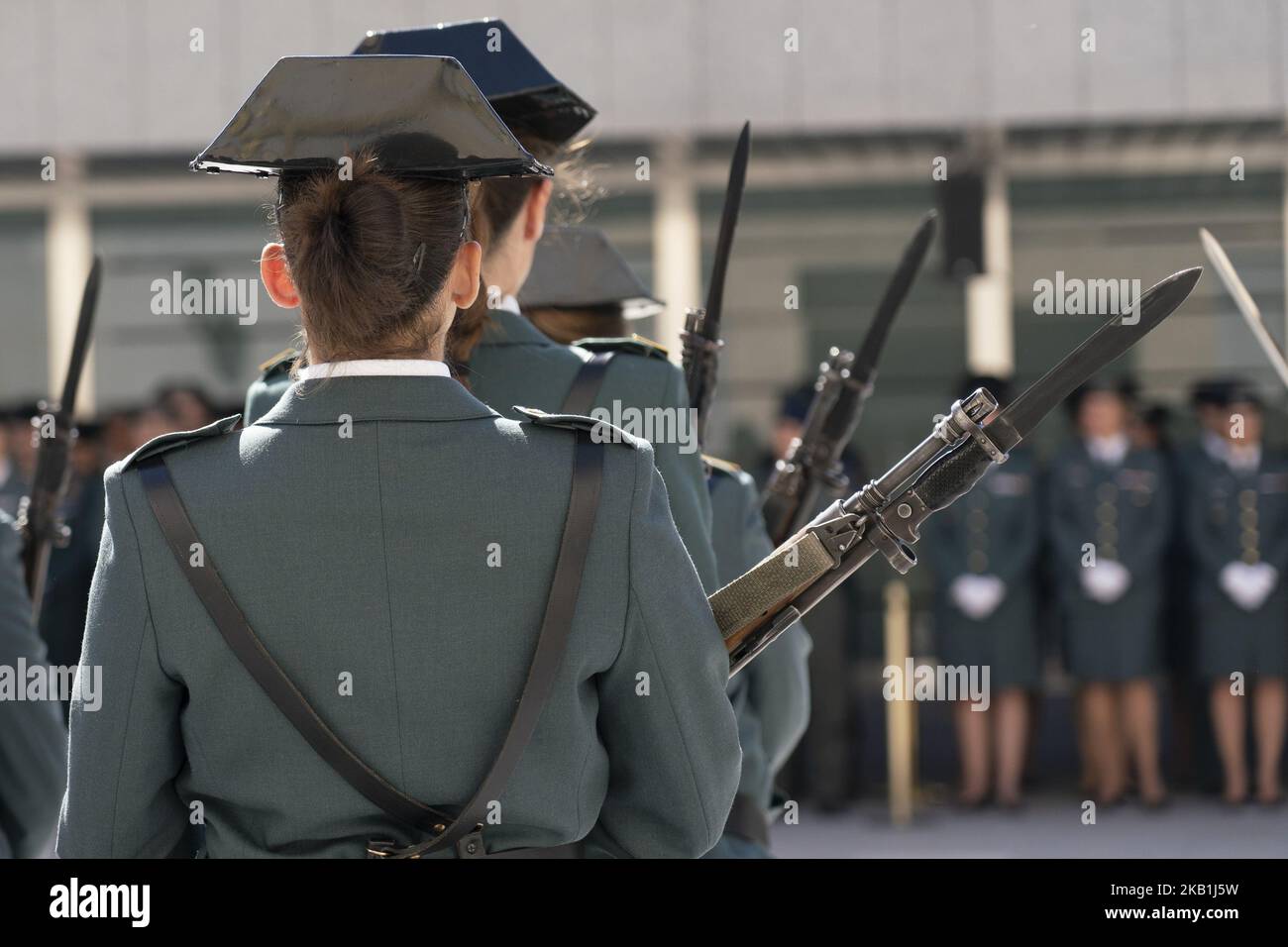 Women of the Civil Guard during the act of recognition of the Civil ...