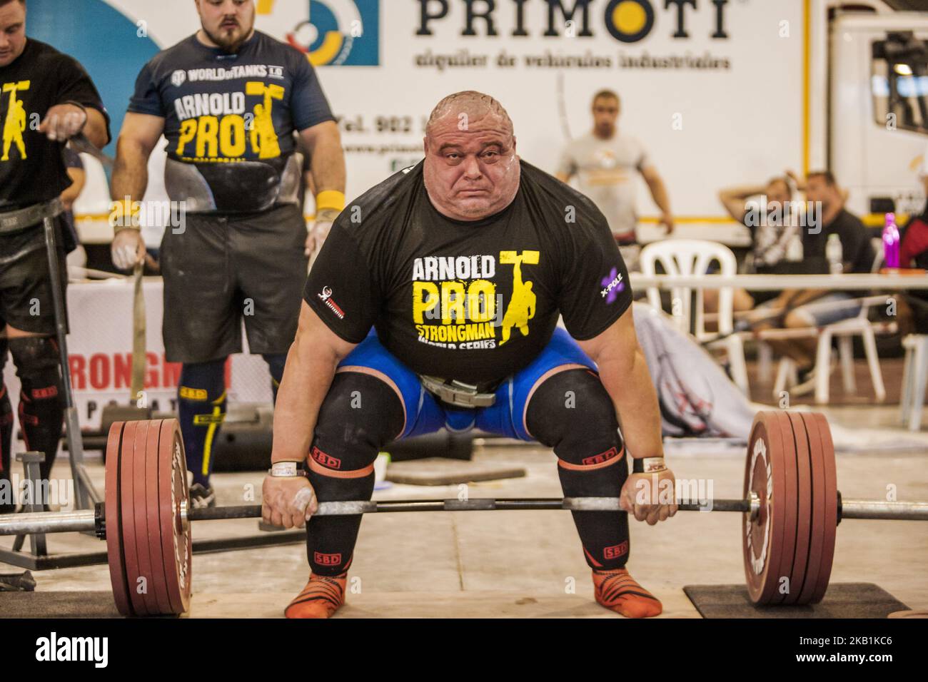 Weightlifter in the strongman "Arnold Classic Europe" 2018 multisport ...