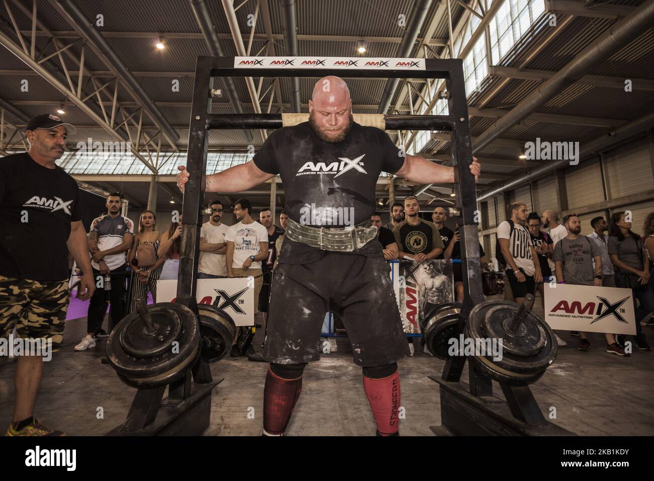 Weightlifter in the strongman "Arnold Classic Europe" 2018 multisport ...