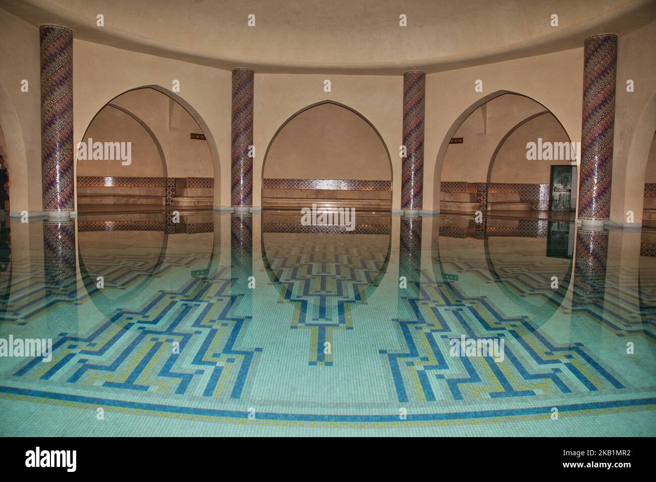 Hammam (baths) inside the Hassan II Mosque in the city of Casablanca ...