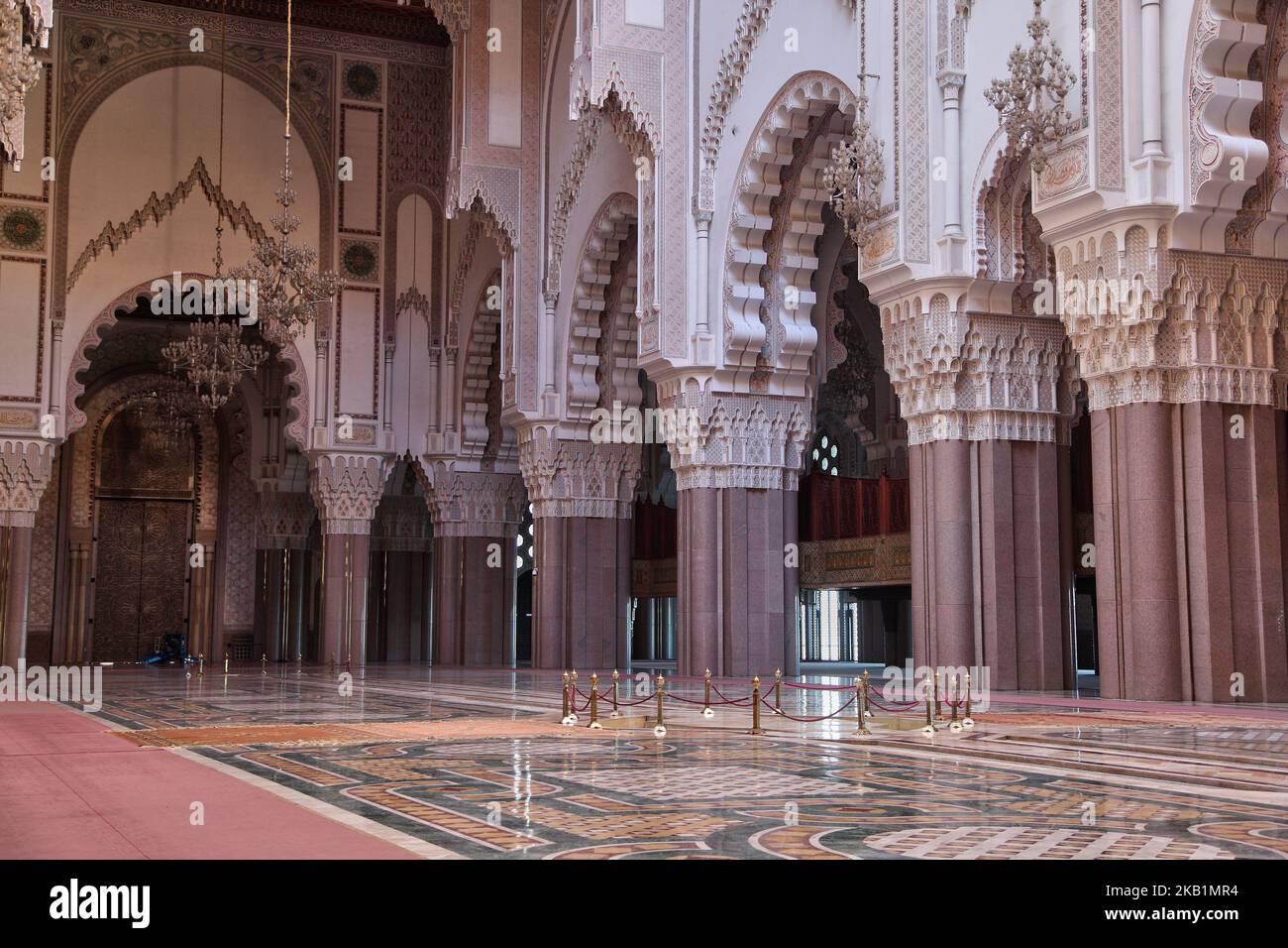 Interior of the Hassan II Mosque in the city of Casablanca, Morocco ...
