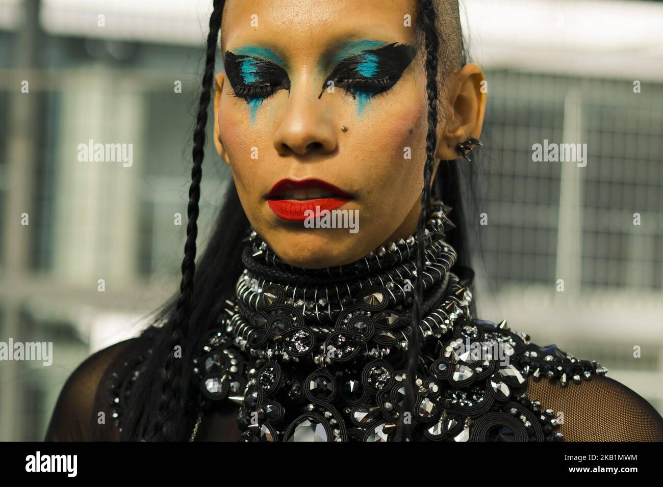 Lily Gatins is seen on the street during Paris Fashion Week SS19 ...