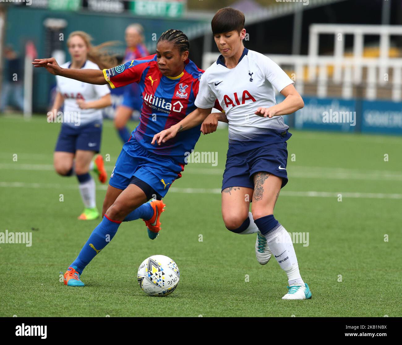 L-R Chloe Burr of Crystal Palace Ladies and Ashleigh Neville of ...