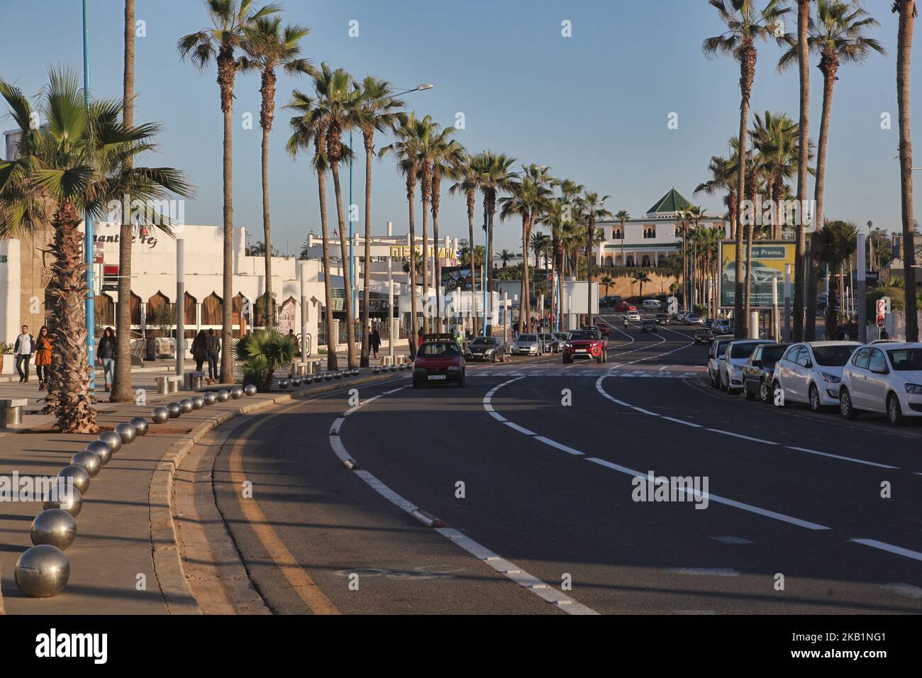Road along the Cornish in Casablanca, Morocco, Africa. The Cornish of ...