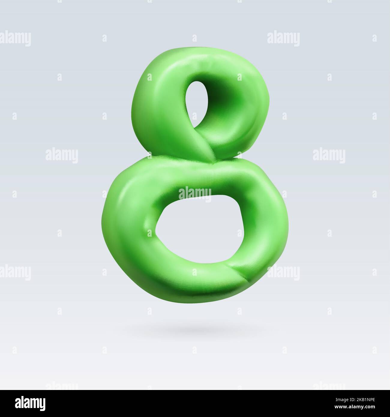 Number Eight Green Color Isolated on Background Stock Vector Image ...