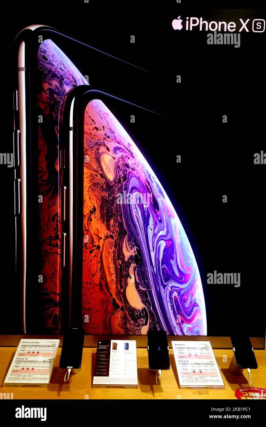 The new Apple iPhone X are seen on display at the Apple Store in Tokyo ...