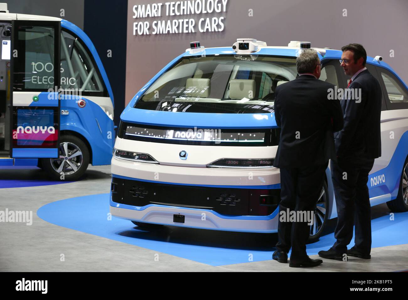 Navya autonomous shuttle project is seen during the first press day of ...