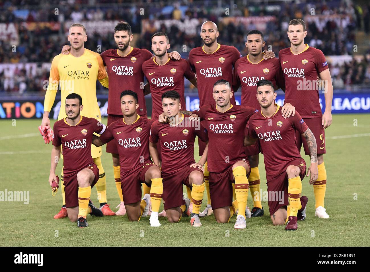 Roma squad during the UEFA Champions League group stage match between ...