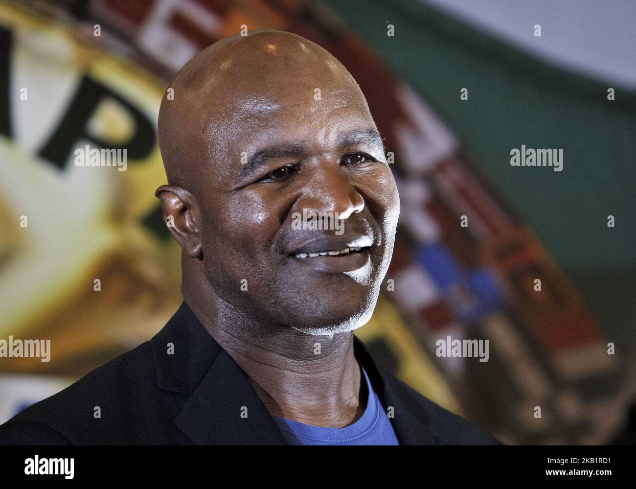 Ex Boxing Champions of the World Evander Holyfield smiles during an ...