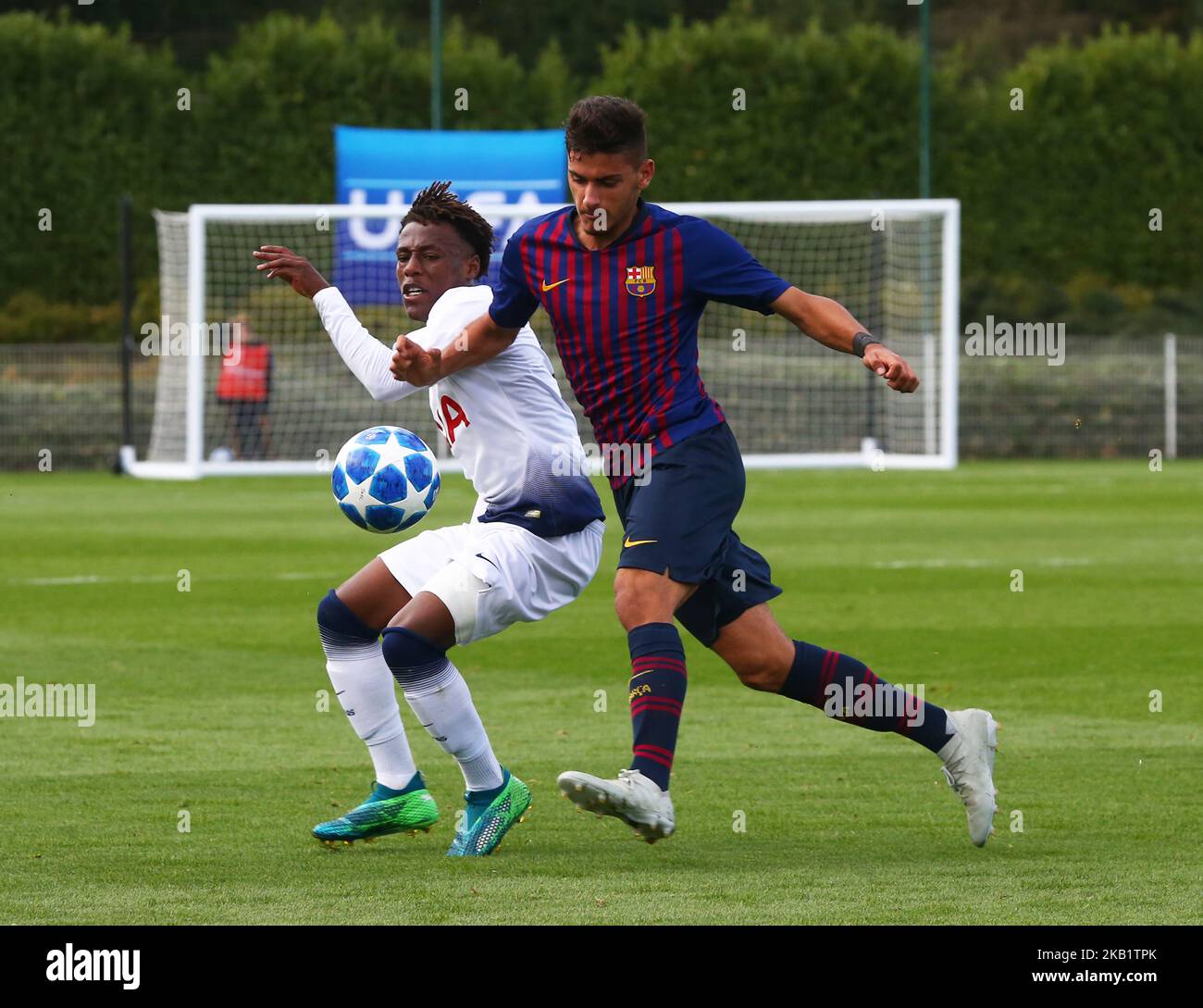 Enfield, UK. 03 October, 2018 Nils Mortimer of FC Barcelona (Right ...
