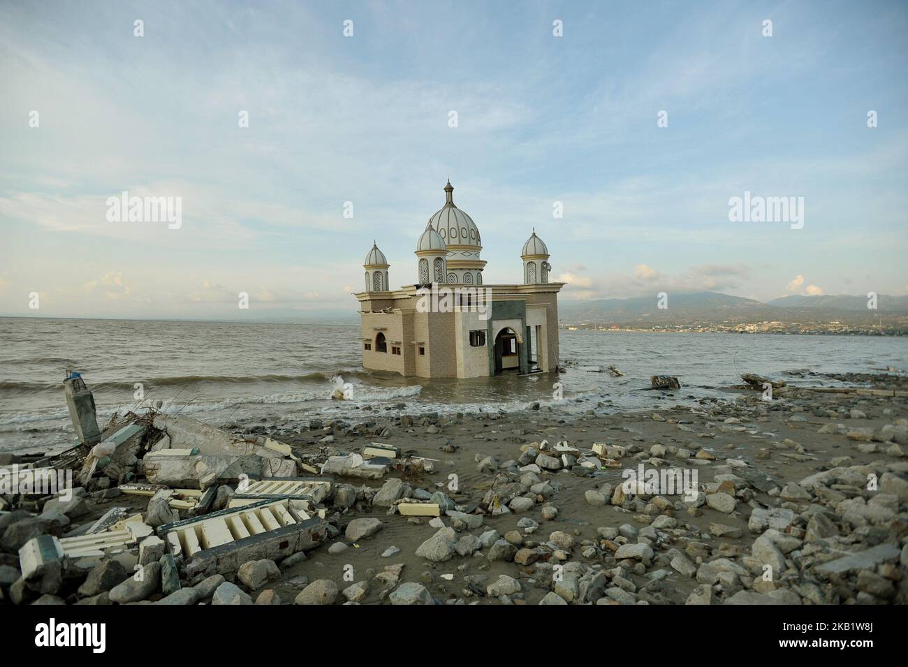 The Landmark Arkam Babu Rahman Floating Mosque which has fallen into ...