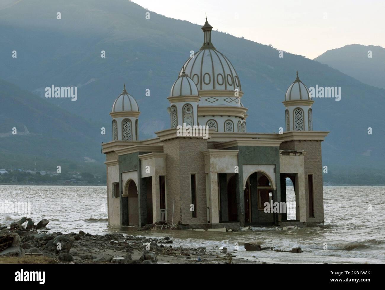 The Landmark Arkam Babu Rahman Floating Mosque which has fallen into ...