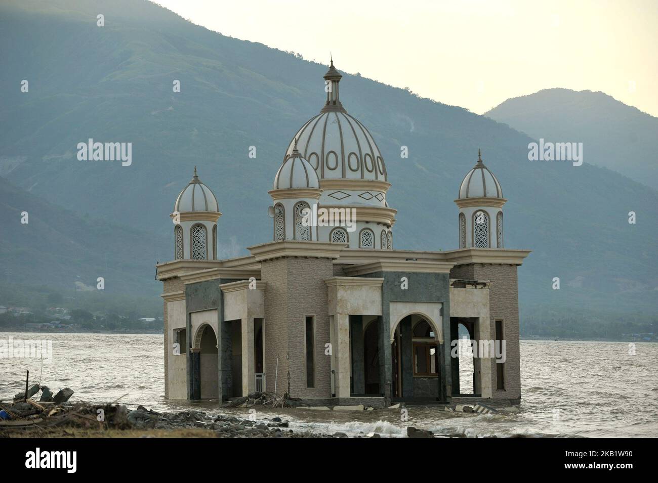 The Landmark Arkam Babu Rahman Floating Mosque which has fallen into ...