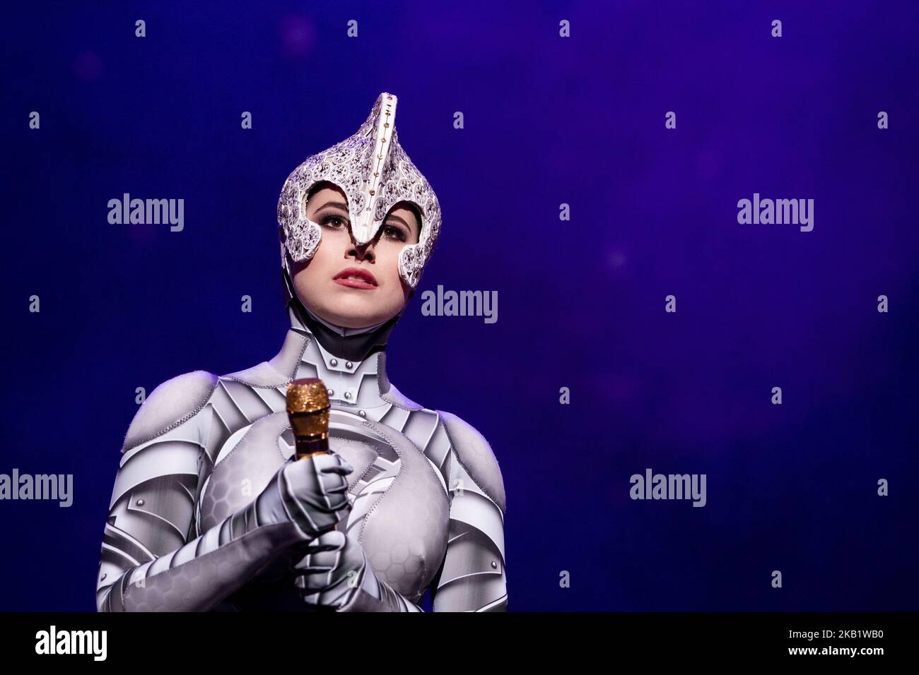 Artist Devi-Ananda Dahm performs during the press preview of VIVID ...