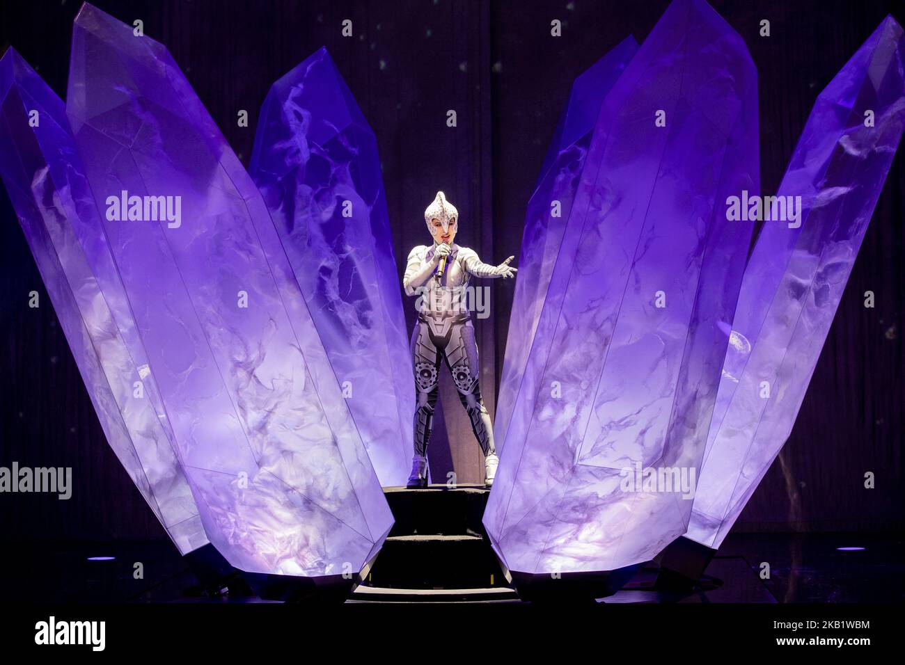 Artist Devi-Ananda Dahm performs during the press preview of VIVID ...