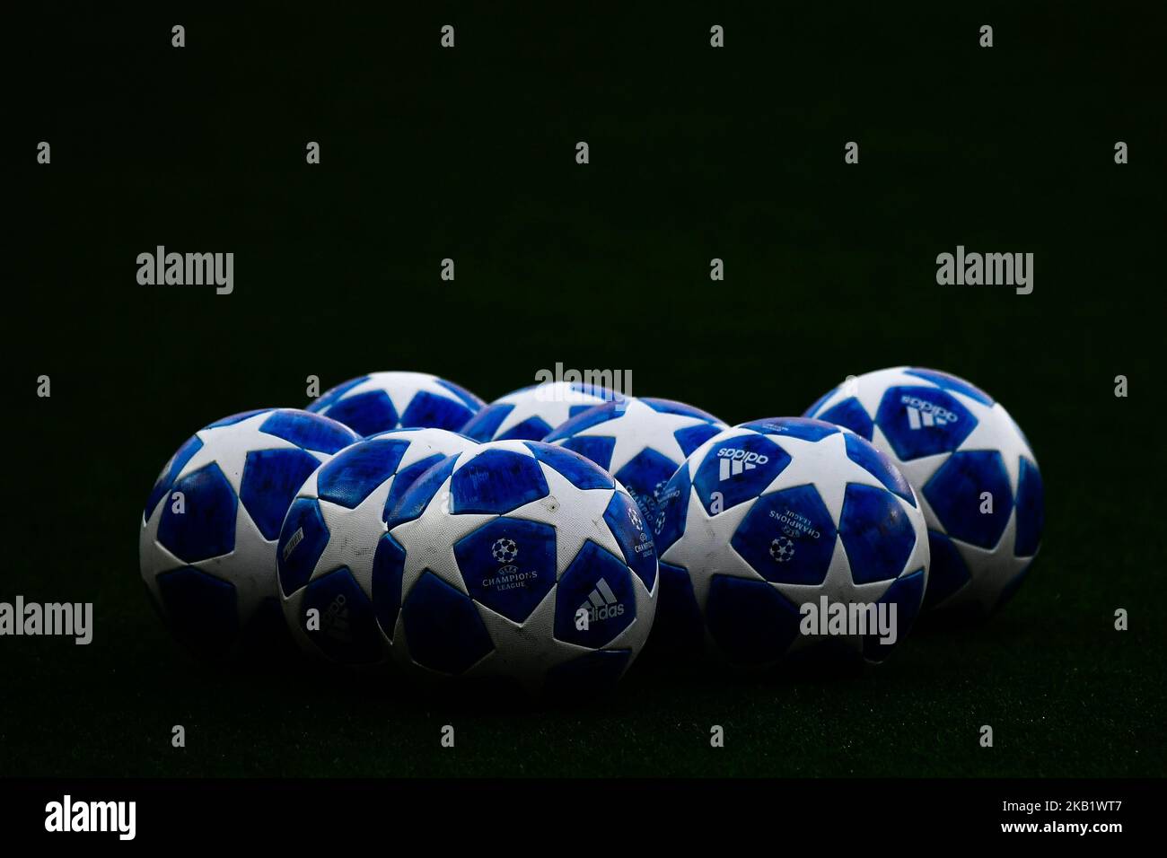 The official balls of PSG during the UEFA Champions' League football ...