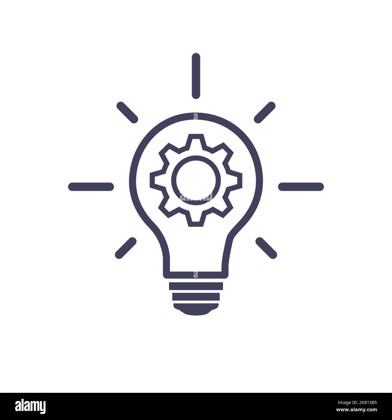 Inside the bulb and the wheel. Idea business concept. Isolated vector ...