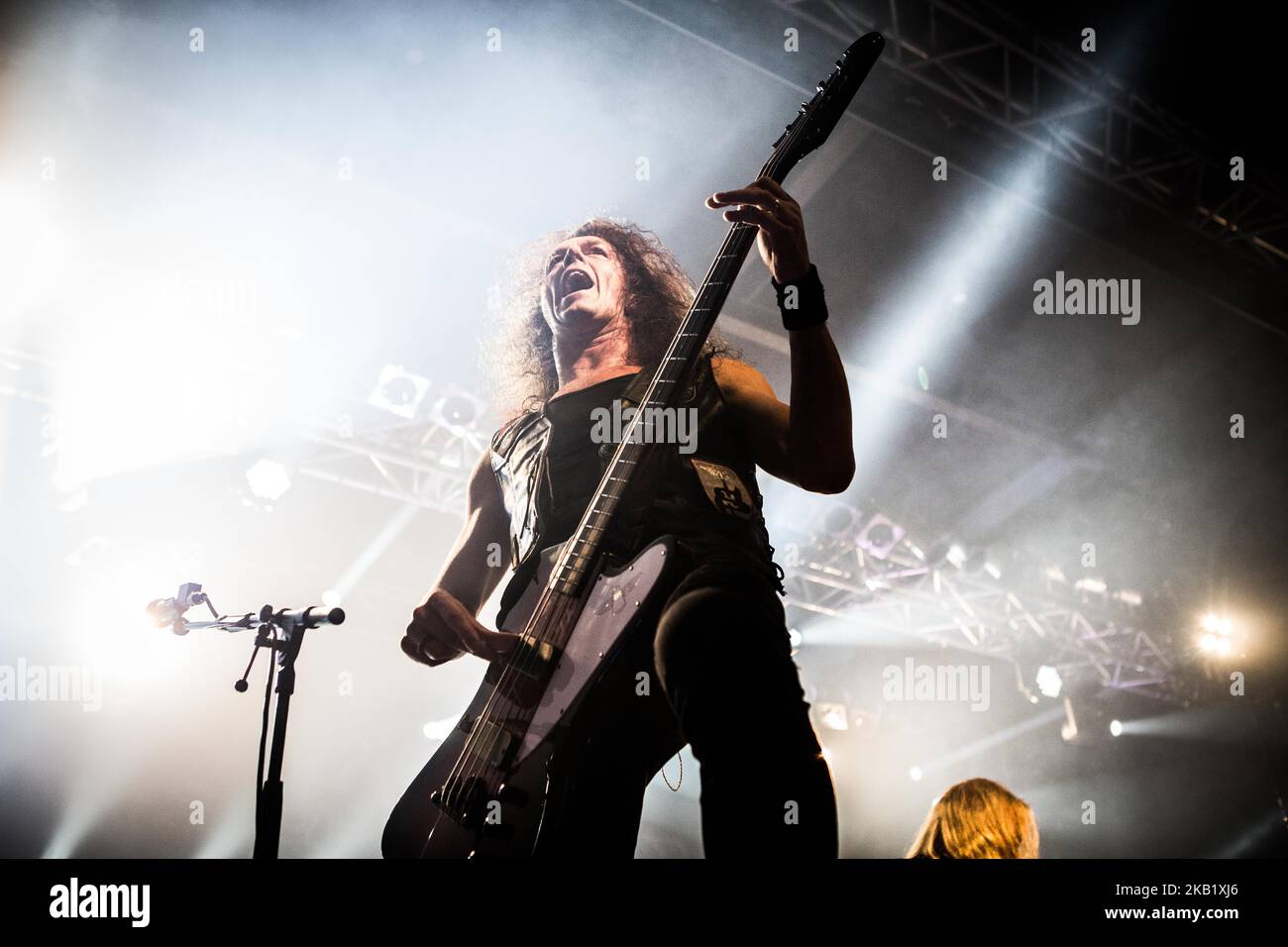 Nibbs Carter of the english heavy metal band Saxon performing live at ...