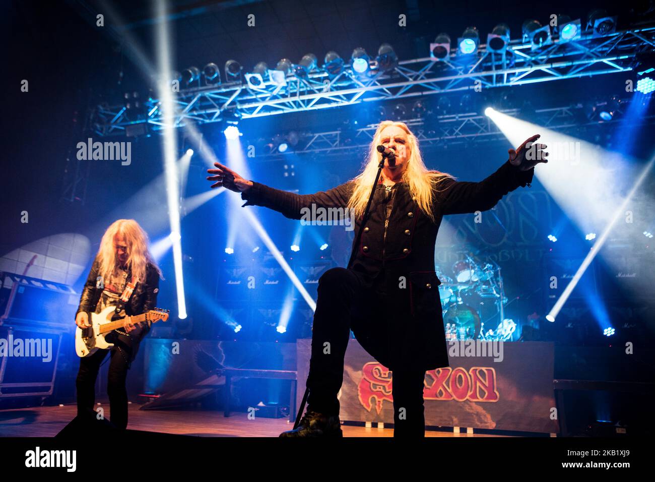 The english heavy metal band Saxon performing live at Live Club Trezzo ...