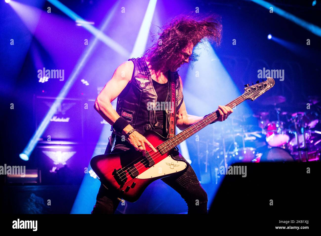 Nibbs Carter of the english heavy metal band Saxon performing live at ...