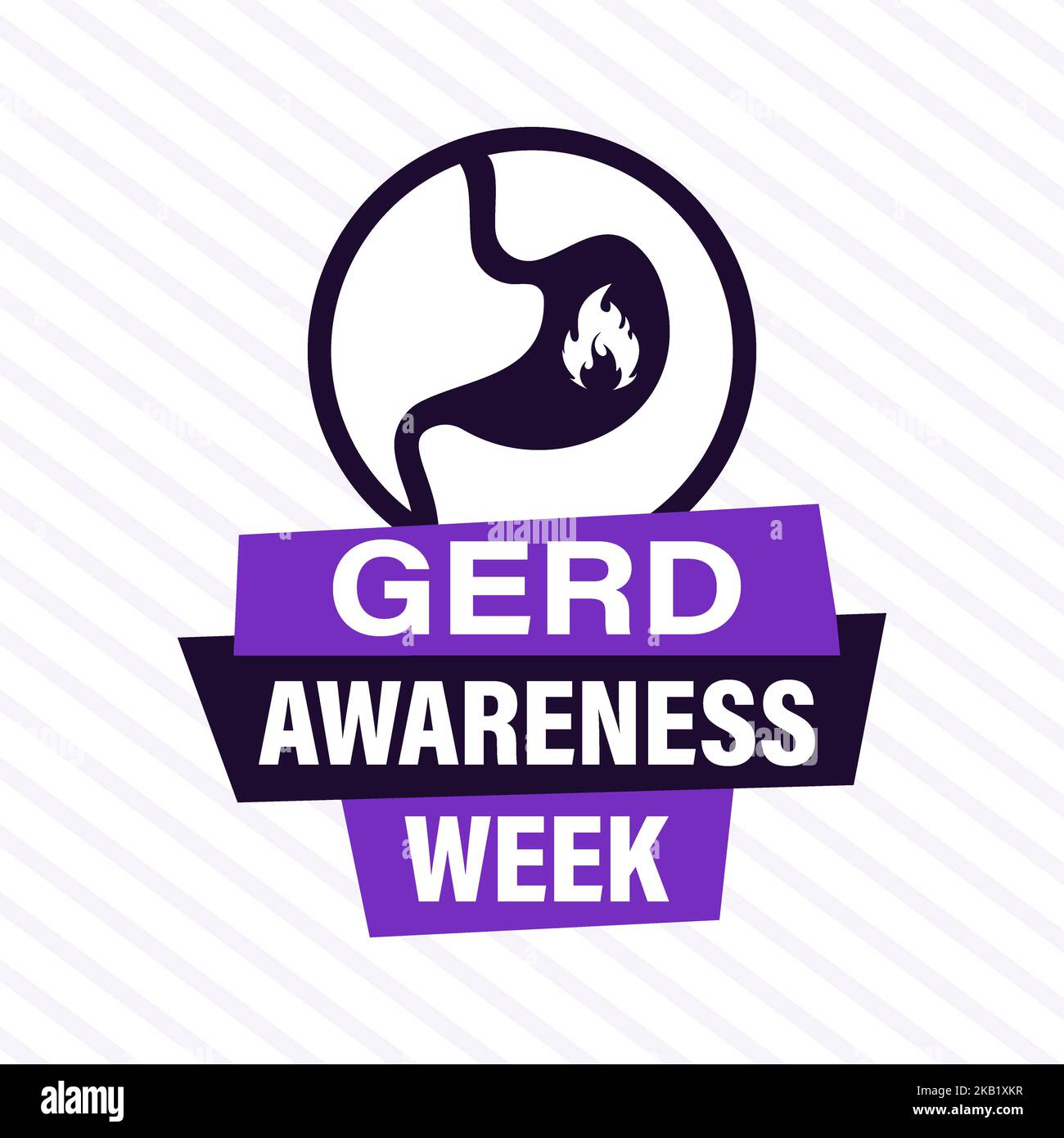 GERD Awareness week. Gastroesophageal reflux disease. Vector ...